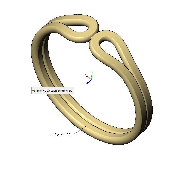Simple flat double loop band US size 5 to 11 3D model 3D printable ...