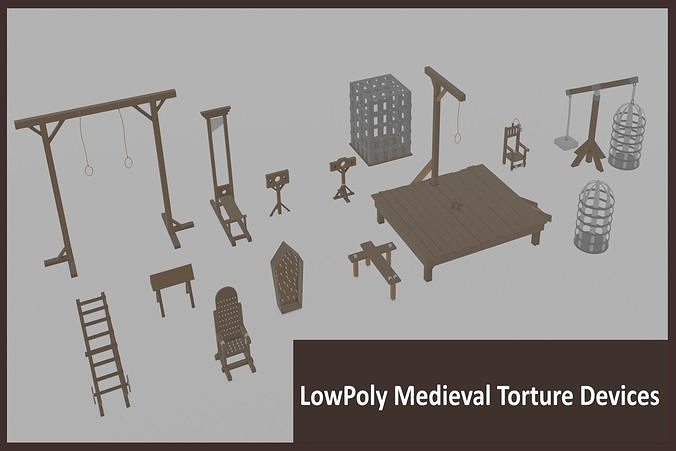 3D model Lowpoly Medieval Torture Devices VR / AR / low-poly | CGTrader
