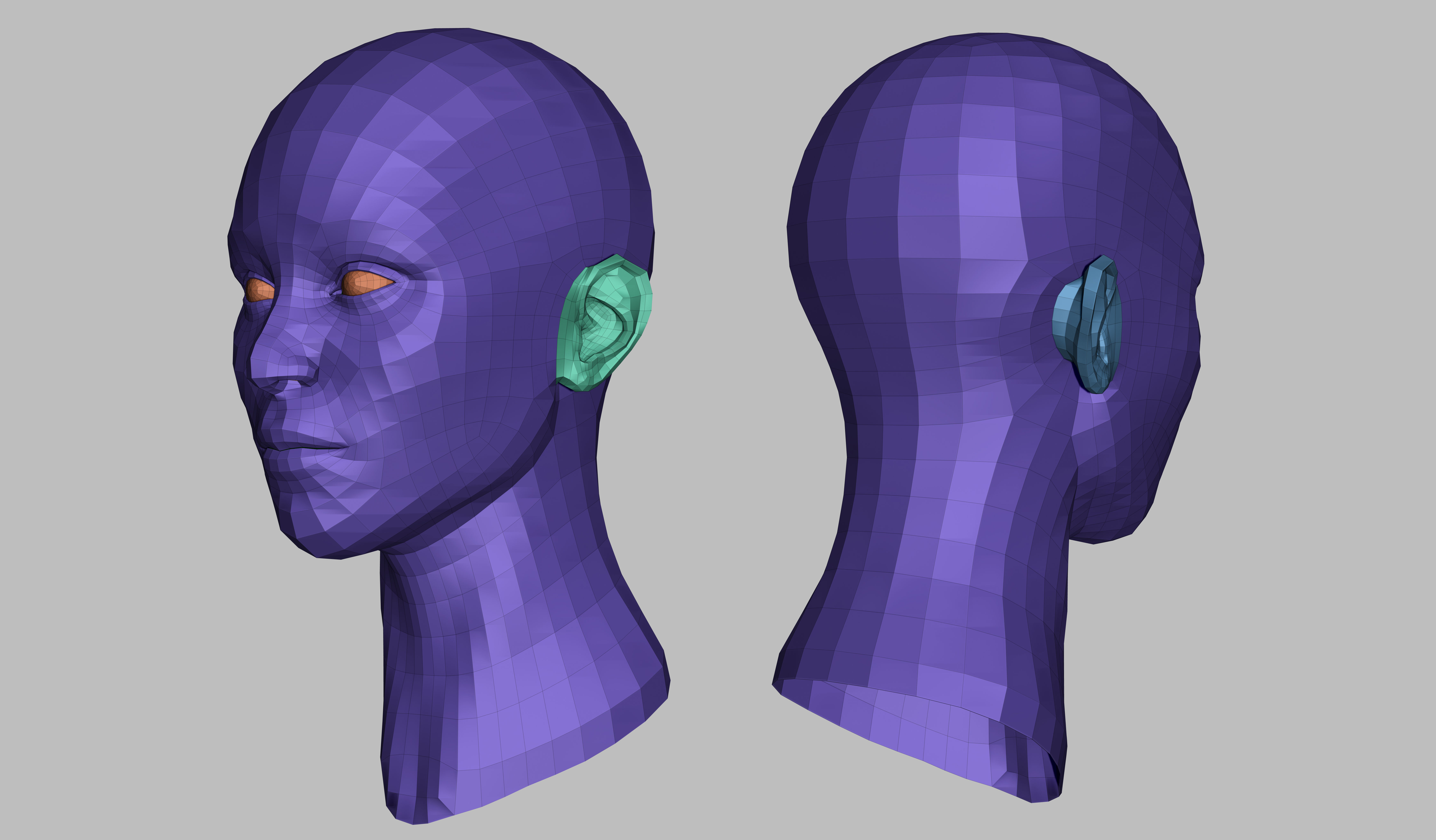 Female Head 01 BaseMesh free VR / AR / low-poly 3D model | CGTrader