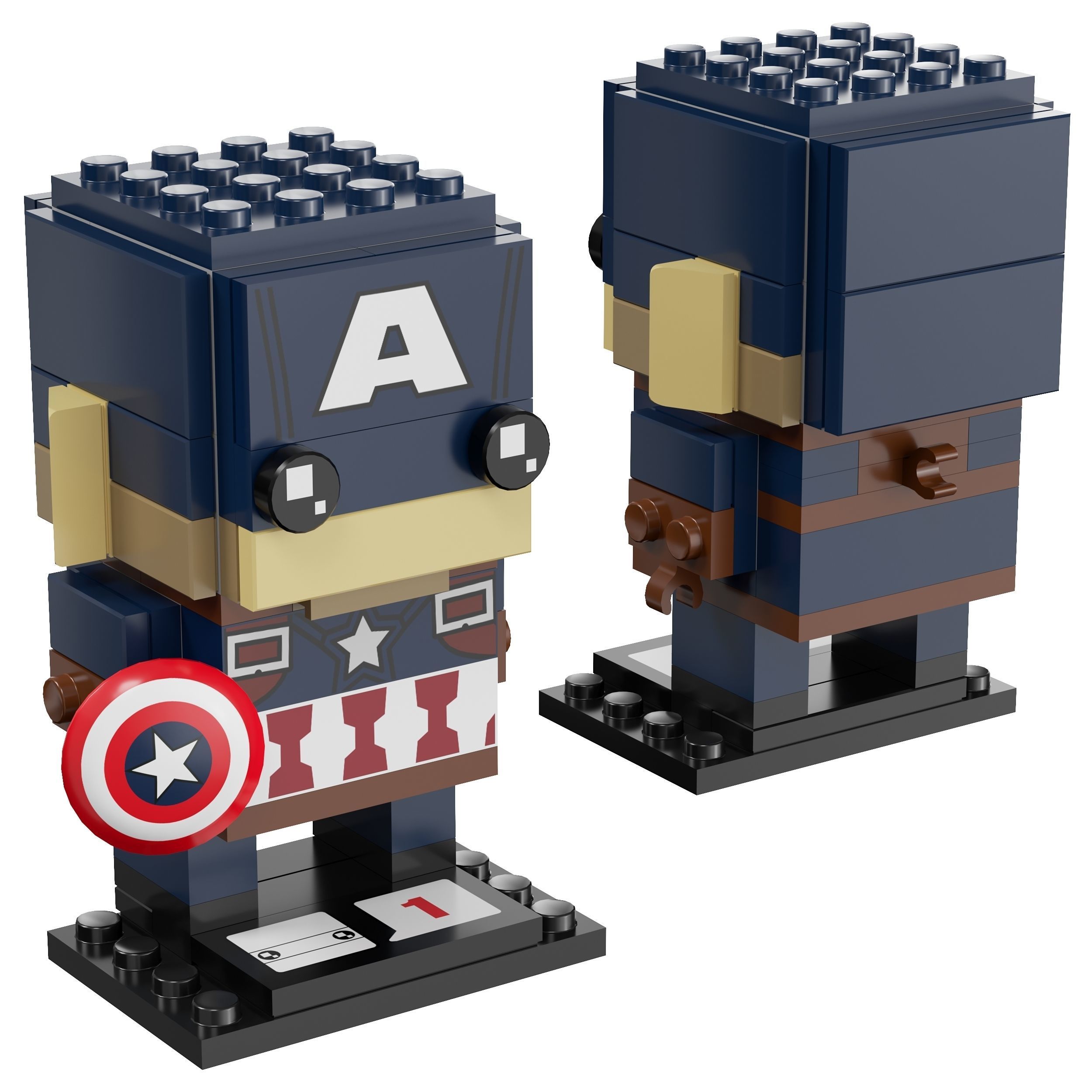 Lego Brickheadz - 41589 Captain America 3D model | CGTrader