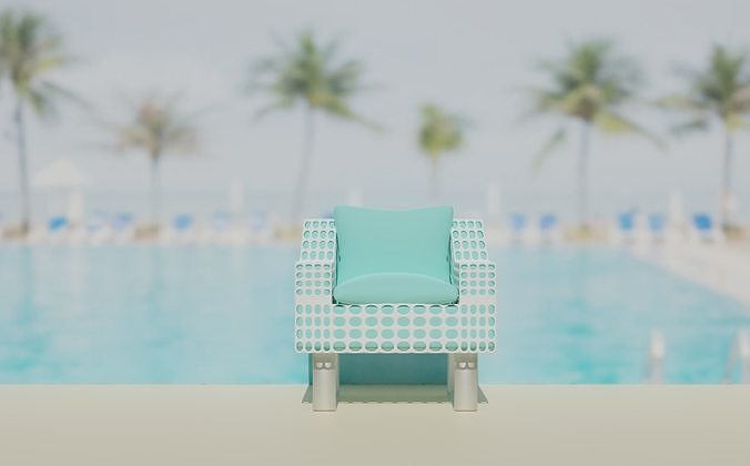 Pool chair 3D model | CGTrader