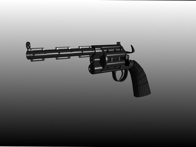 Gauss revolver 3D model animated rigged | CGTrader