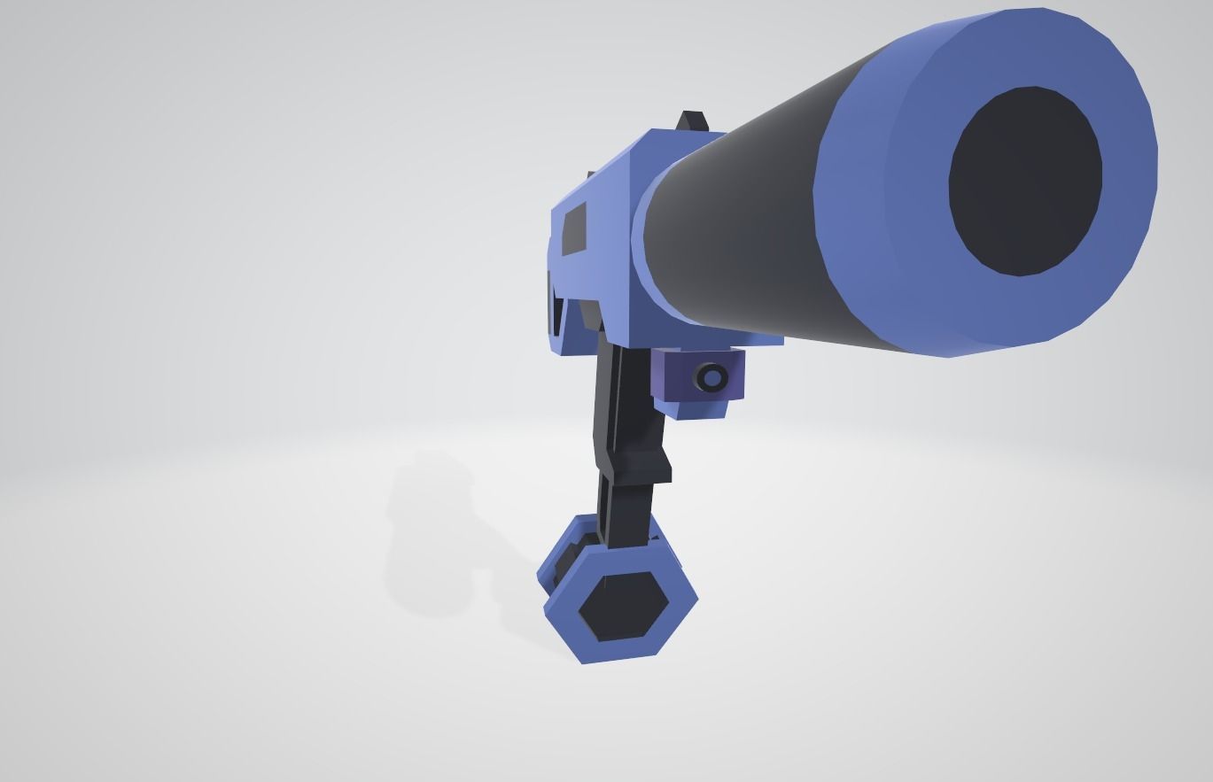 3D model Automatic submachine gun with a large magazine of ammunition ...