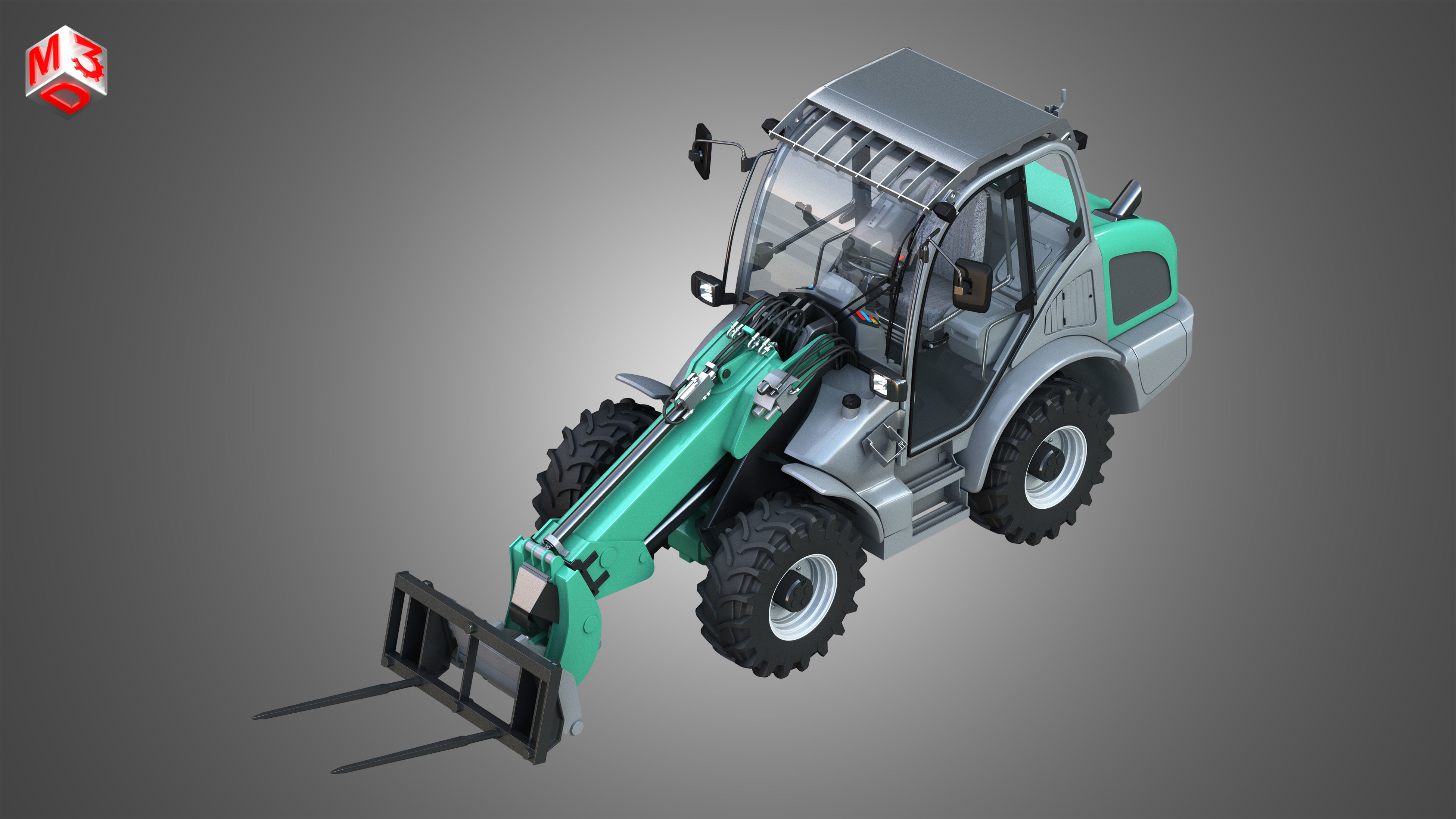 Loader KL80-8T with Bale Spike - Front Loader 3D model | CGTrader