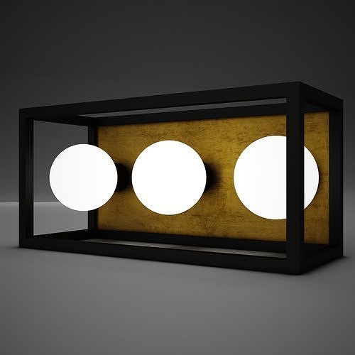 Lamp Wall Box Modern 3D model | CGTrader