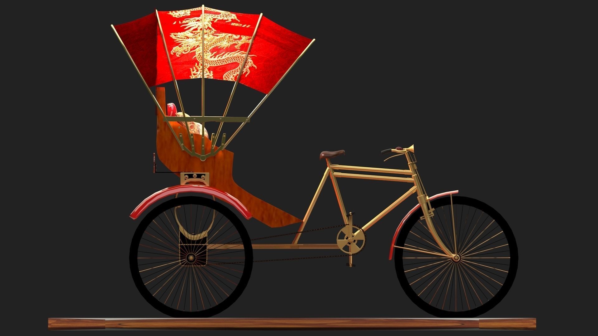 Chinese rickshaw 3D model | CGTrader