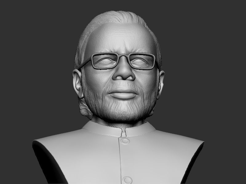 Narendra Modi Bust Gray 3D model 3D printable | CGTrader