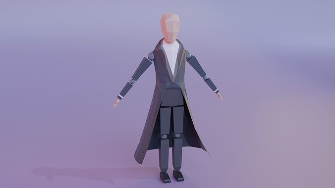 Low Poly Detective free VR / AR / low-poly 3D model animated | CGTrader
