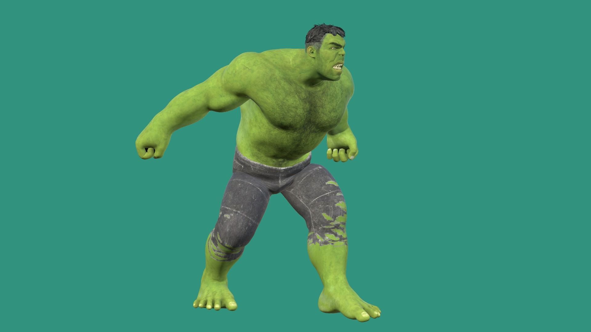 FREE HULK RIG 3D free VR / AR / low-poly 3D model animated rigged ...