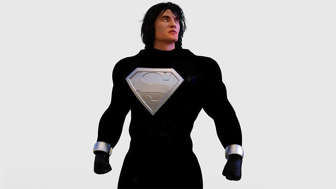 Superman Black Recovery Suit 3D model rigged | CGTrader