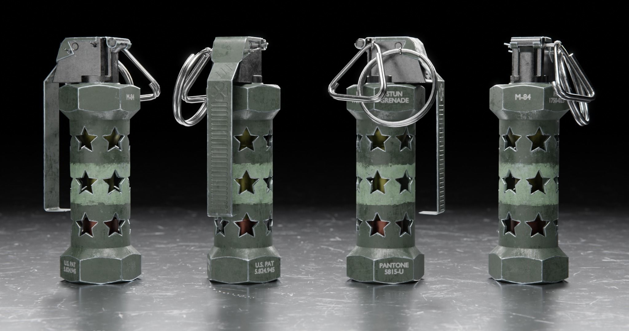 3D model M84 Stun Grenade Flashbang Game Ready VR / AR / low-poly | CGTrader