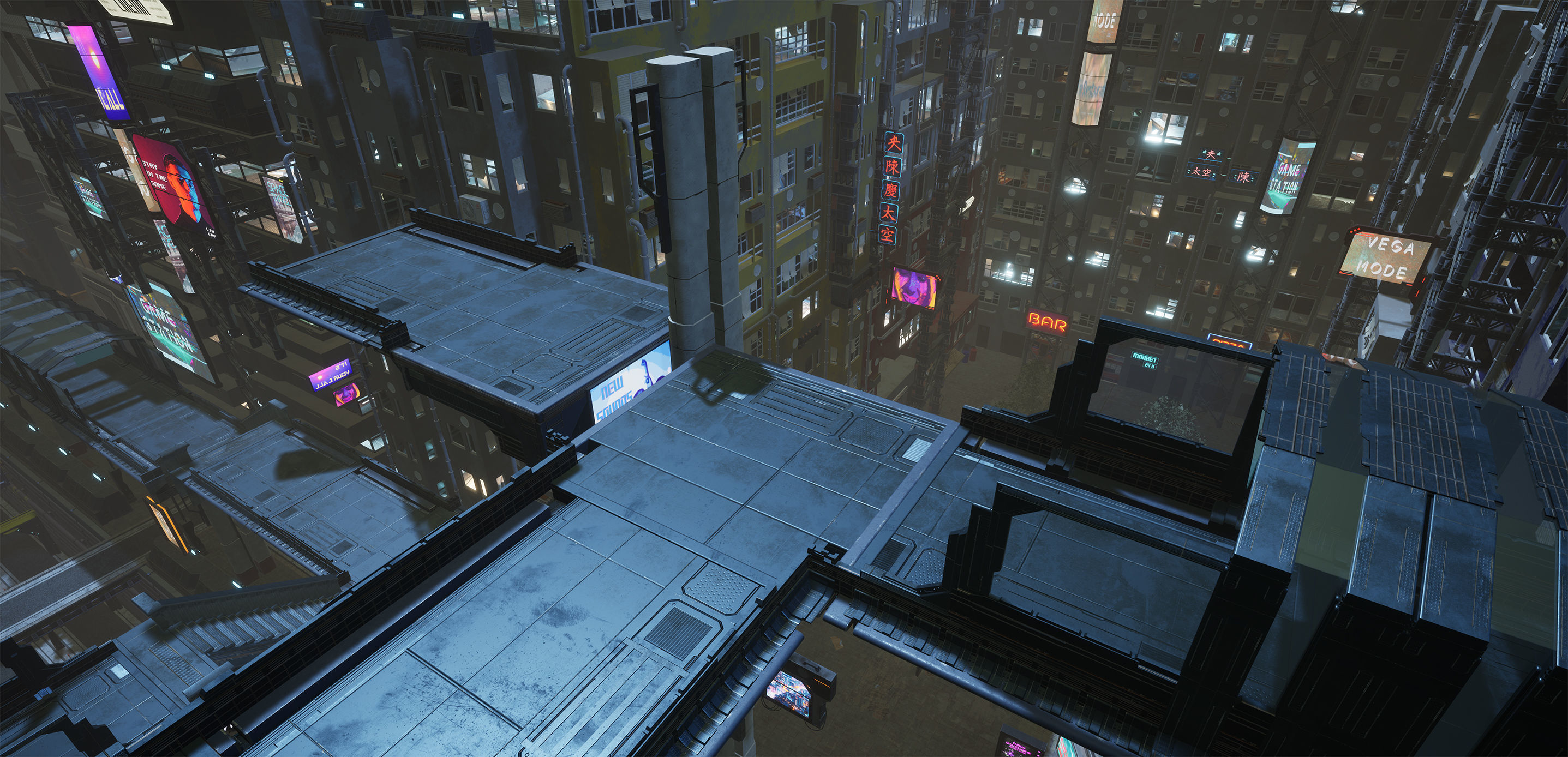 3D model Cyberpunk Modular Bridge Game Ready VR / AR / low-poly | CGTrader