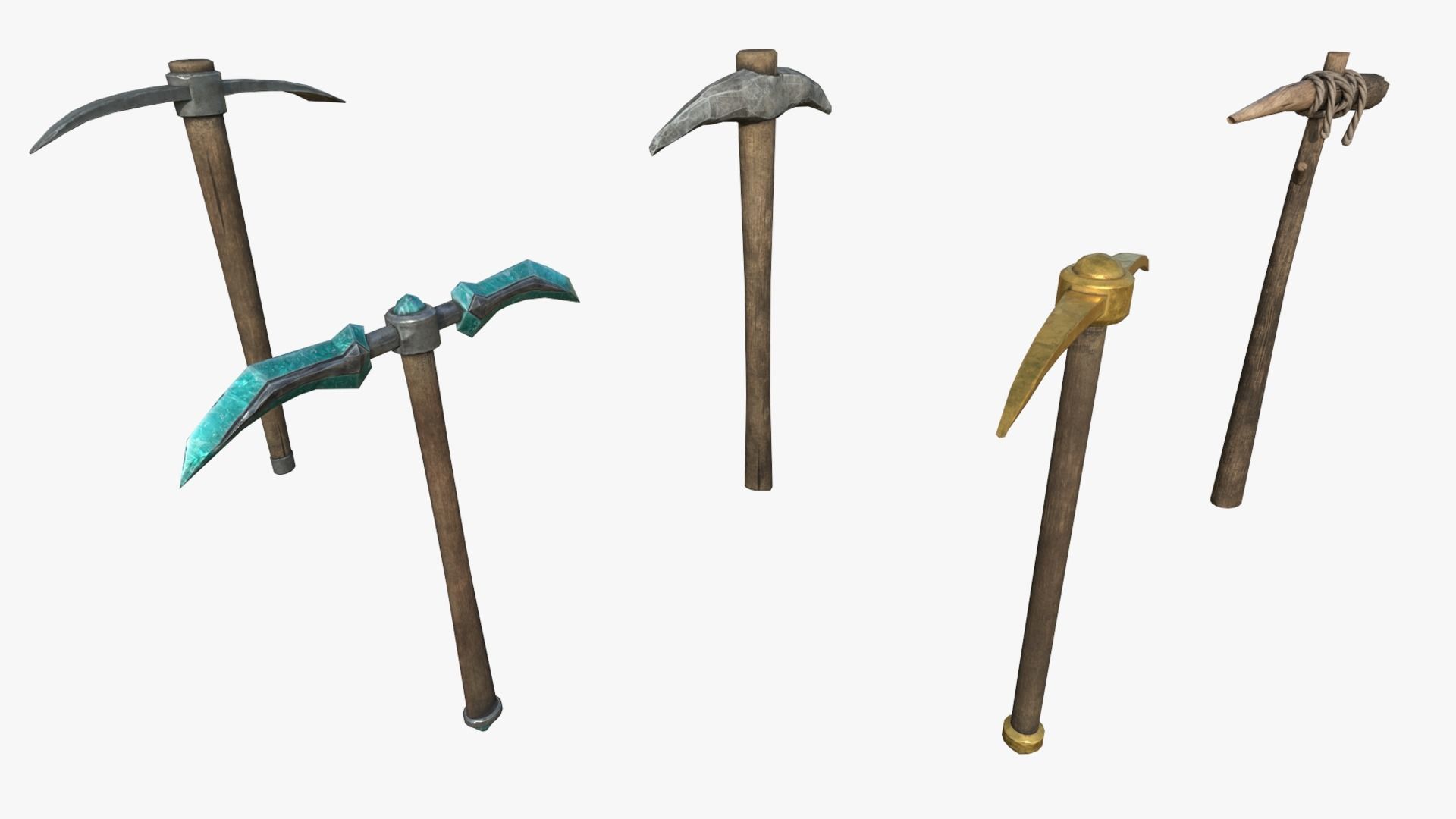 3D model Pickaxe pack VR / AR / low-poly | CGTrader