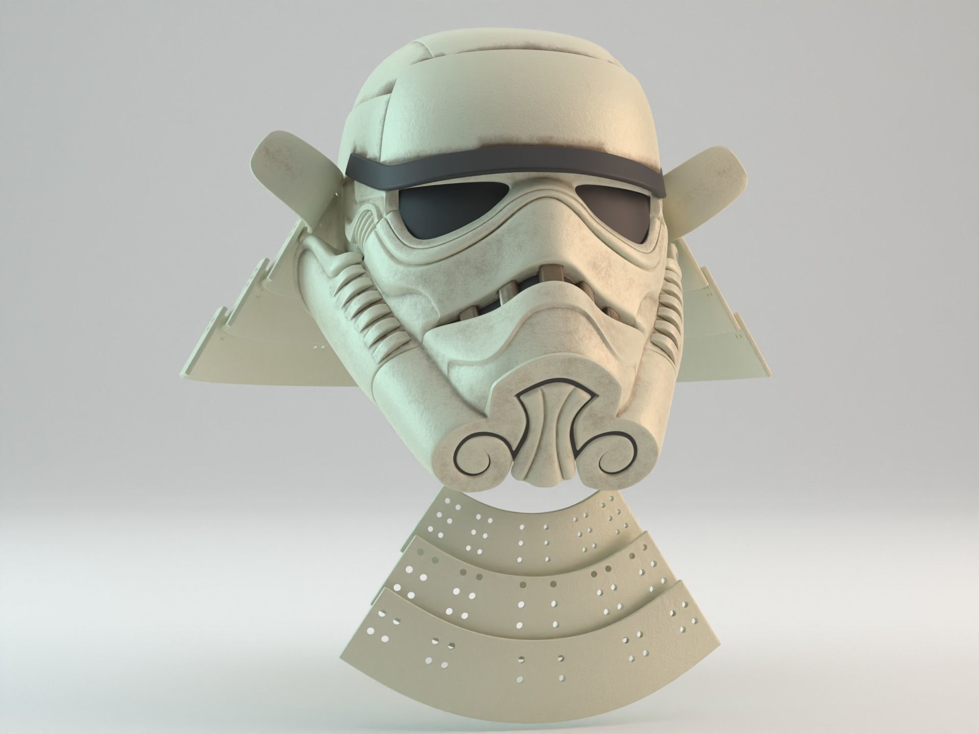 Ashigaru Samurai Stormtrooper Helmet 3D model 3D printable | CGTrader