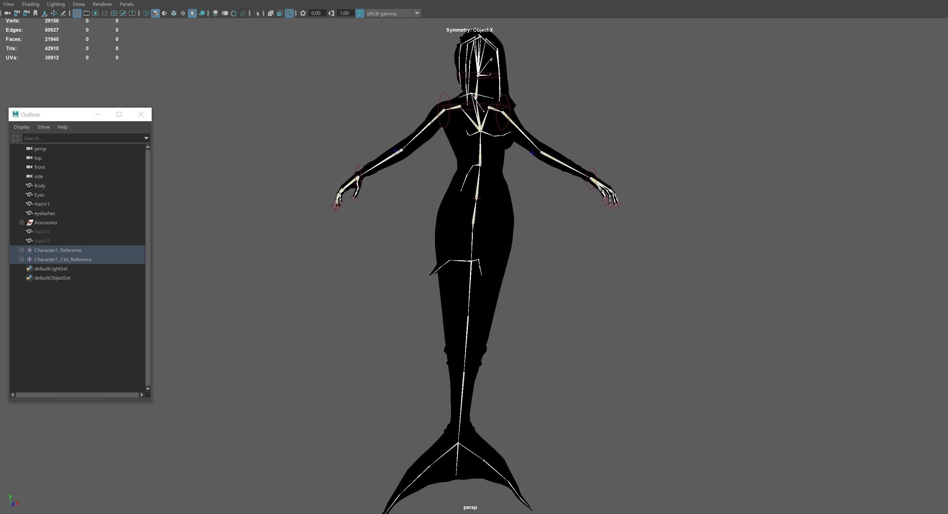 3D model MermaidGameReady mermaid animation VR / AR / low-poly rigged ...