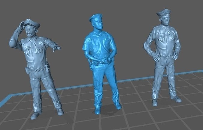 POLICEMANS three police officers uniforms 3D model 3D printable | CGTrader