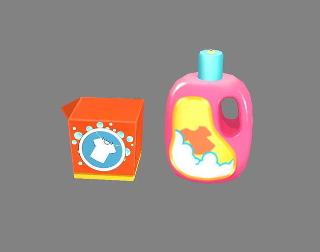 3D model Cartoon washing powder and liquid detergent VR / AR / low-poly ...