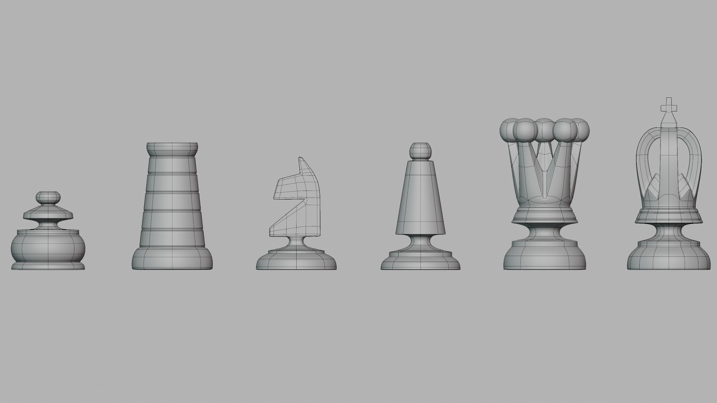 Wooden chess set 3D model | CGTrader