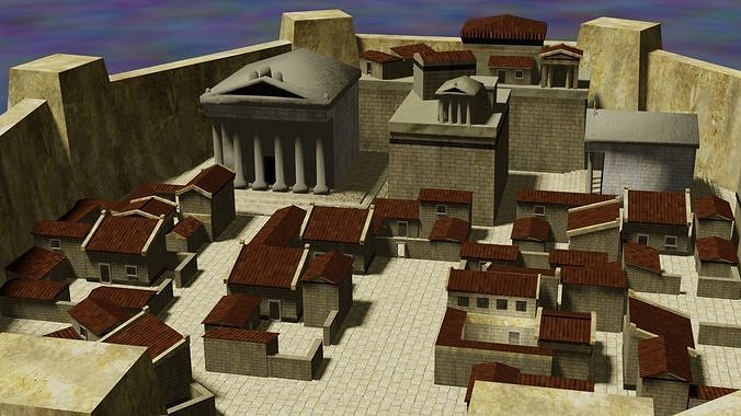 3D model Ancient greek city pack VR / AR / low-poly | CGTrader