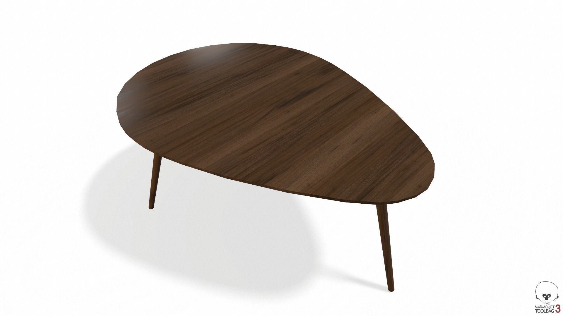 3D model Article Amoeba Wood Coffee Table Lowpoly model VR / AR / low ...