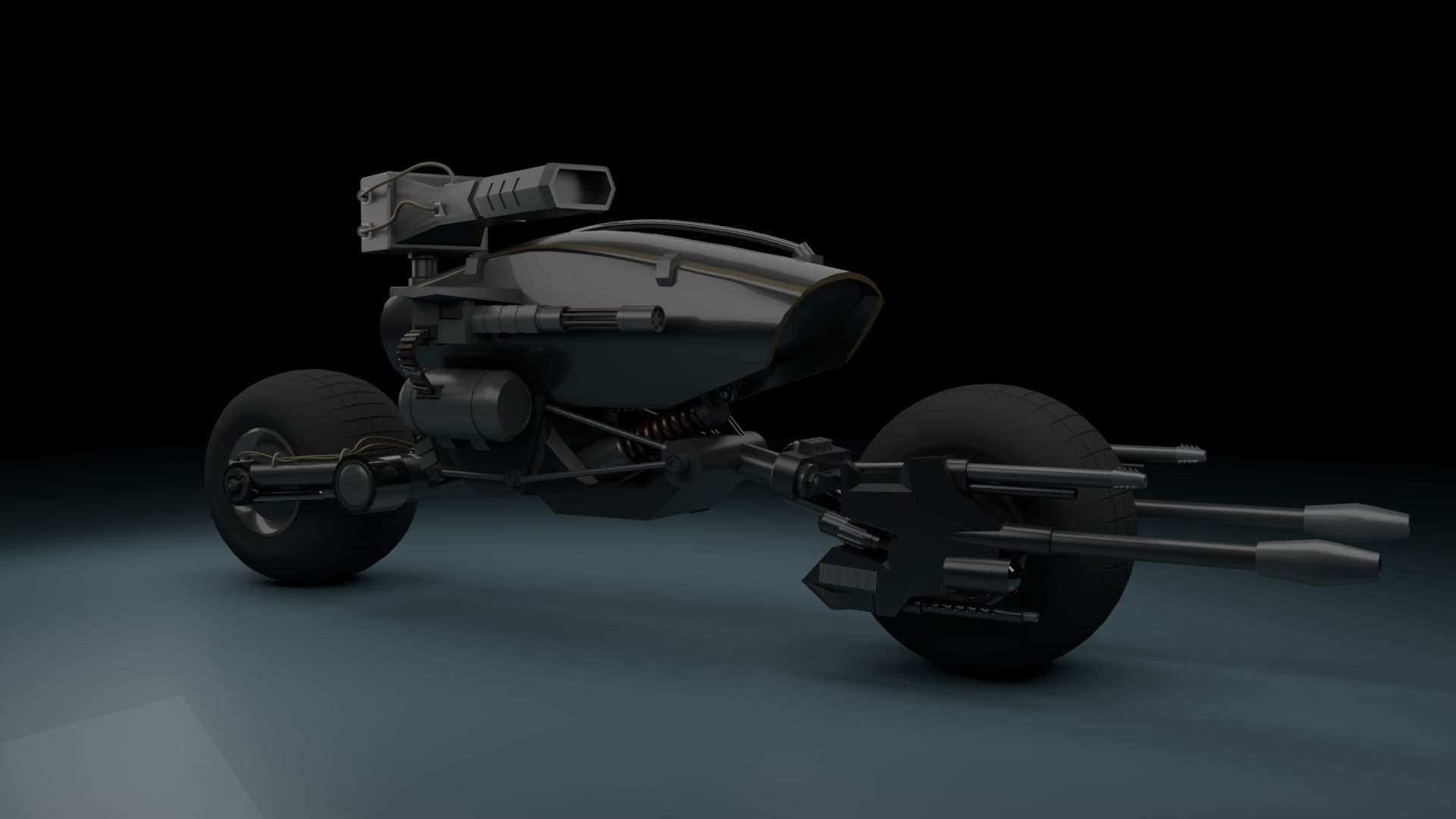 Modified Bat cycle 3D model animated | CGTrader