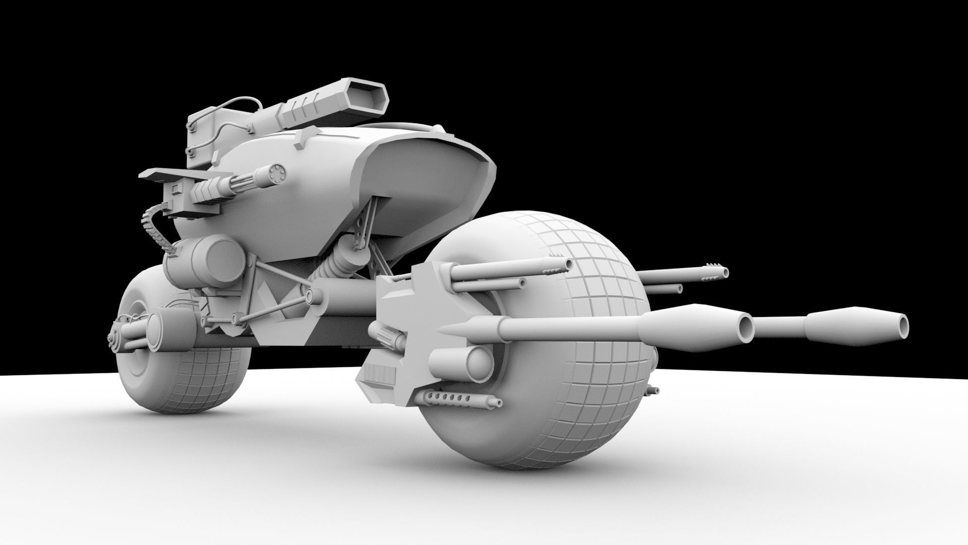 Modified Bat cycle 3D model animated | CGTrader