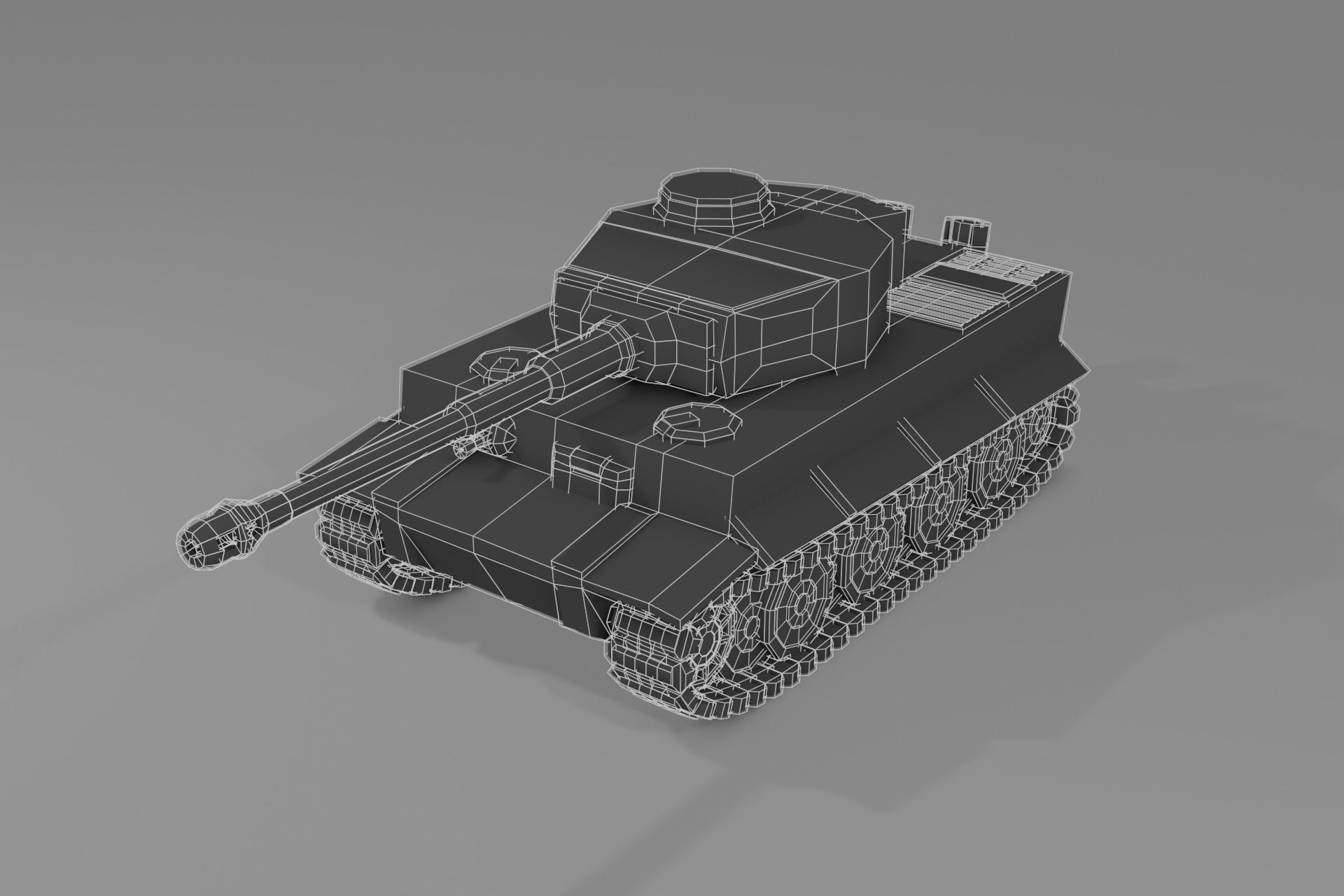 3D model LowPoly tank TIger H1 VR / AR / low-poly | CGTrader