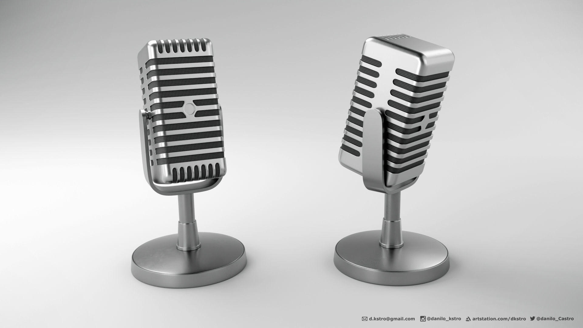 Microphone with a 50s aesthetic - 2k Textures 3D model | CGTrader