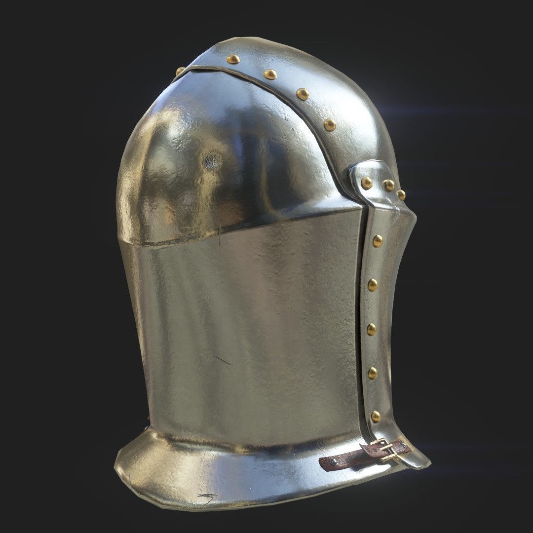 3D model Medieval jousting helmet VR / AR / low-poly | CGTrader