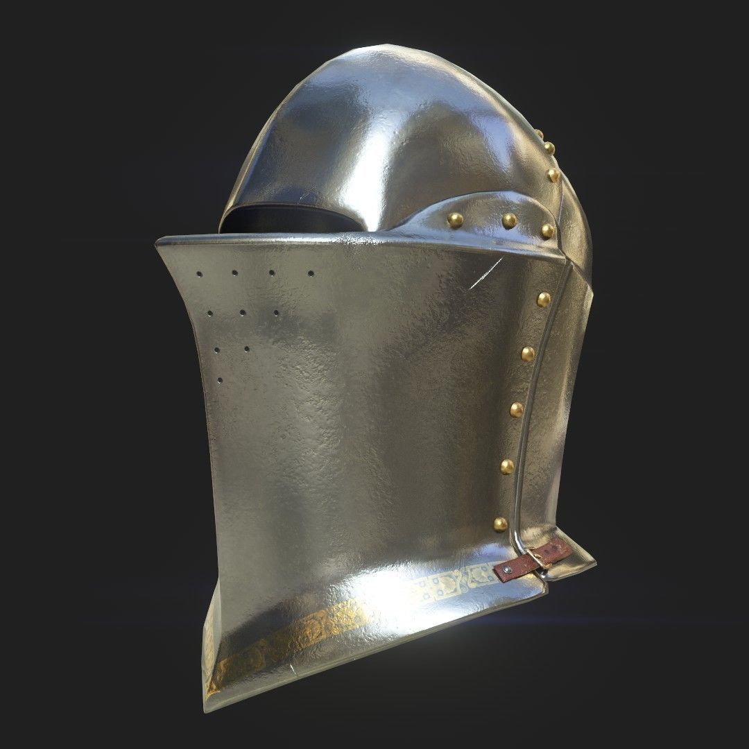 3D model Medieval jousting helmet VR / AR / low-poly | CGTrader