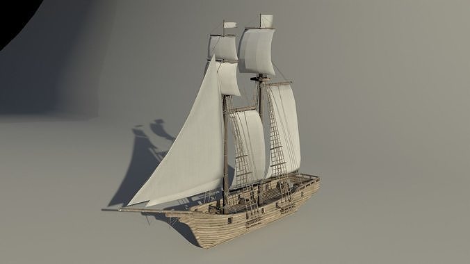 3D model Topsail schooner ship roblox VR / AR / low-poly | CGTrader