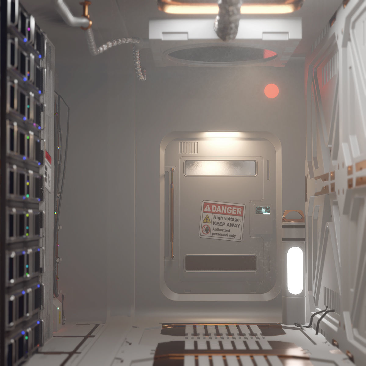 sci-fi shuttle server room textures eevee 3D model | CGTrader