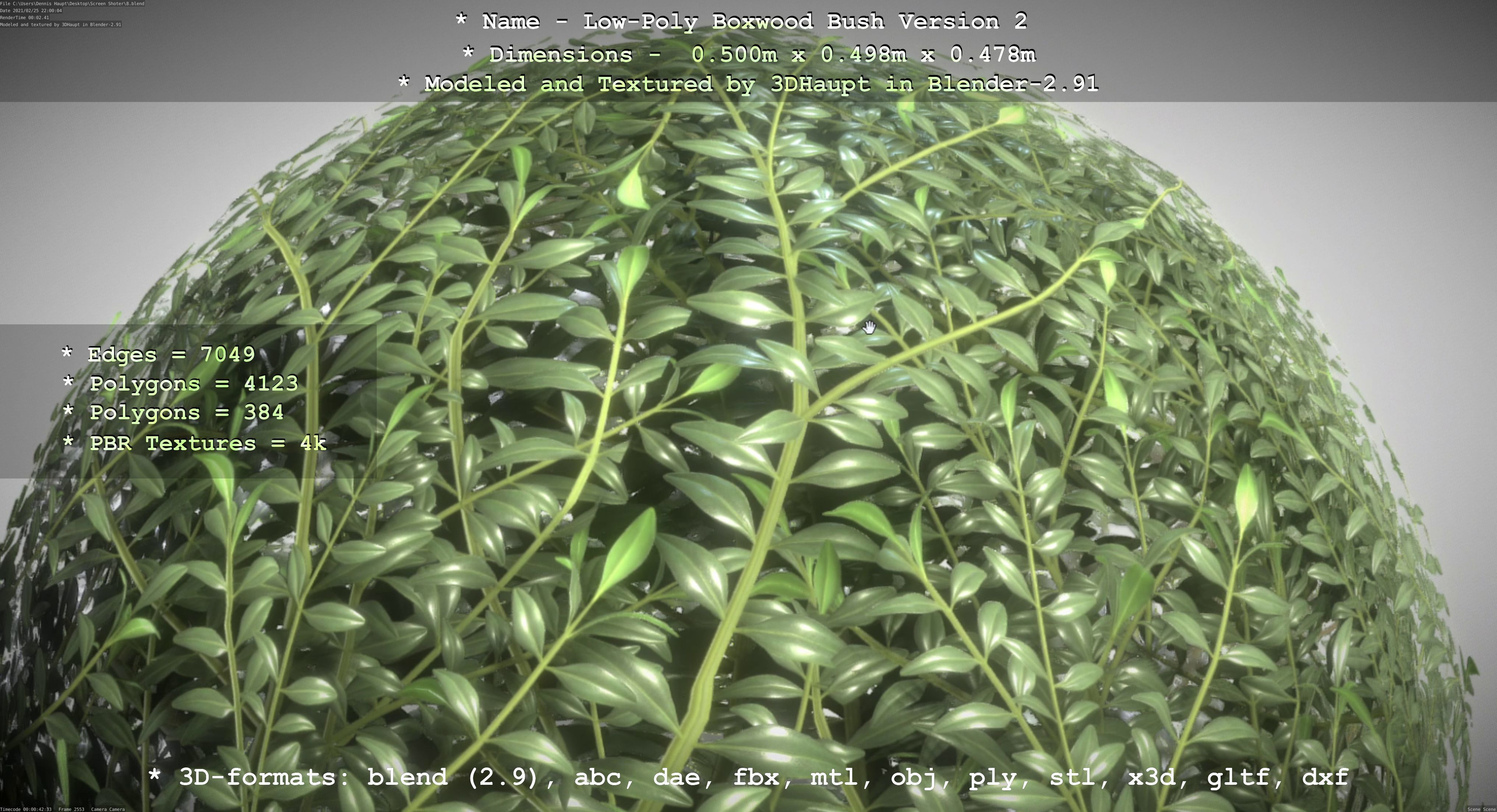 3D model Low-Poly Boxwood Bush Version 2 VR / AR / low-poly | CGTrader