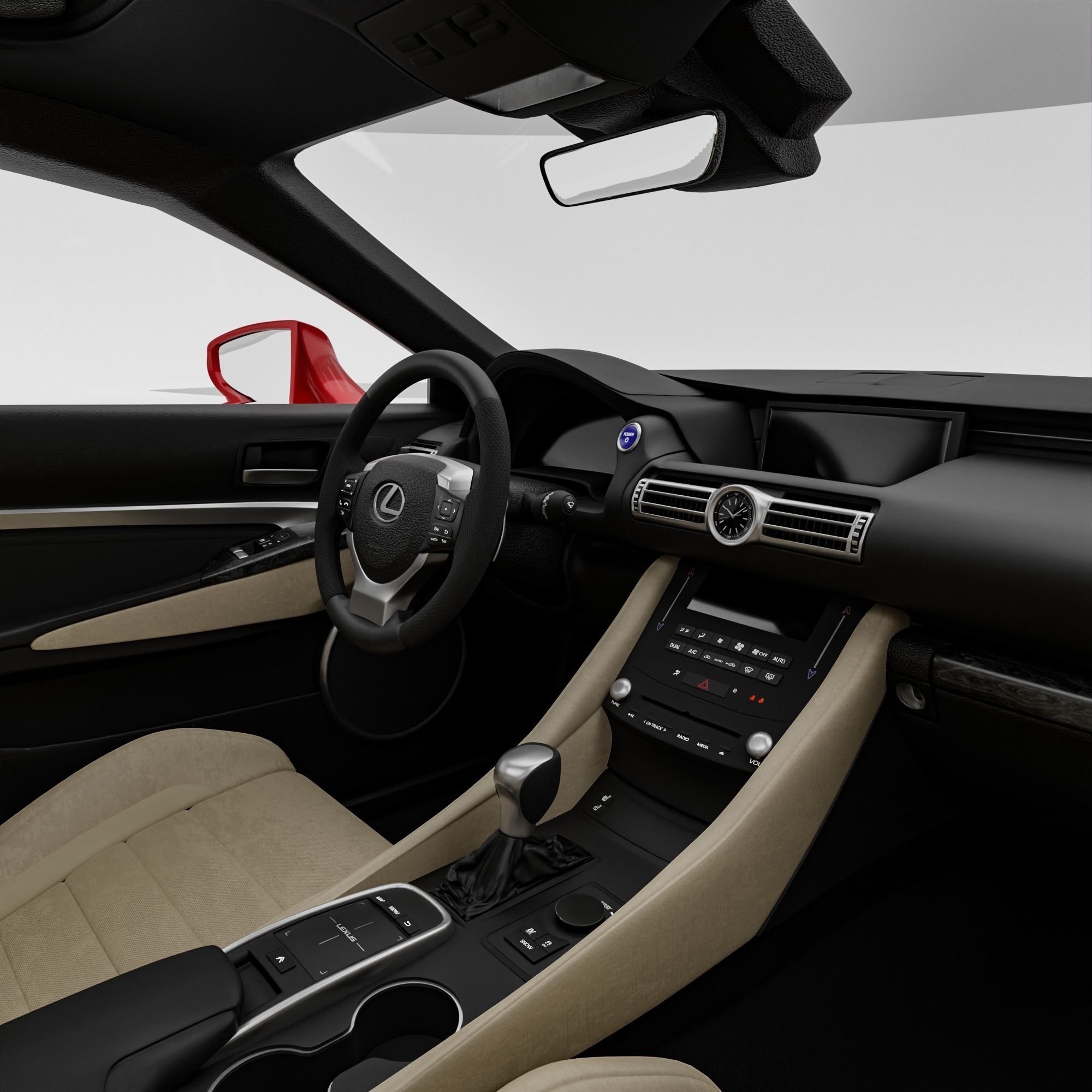 Lexus RC300h 2019 detailed interior 3D model rigged | CGTrader