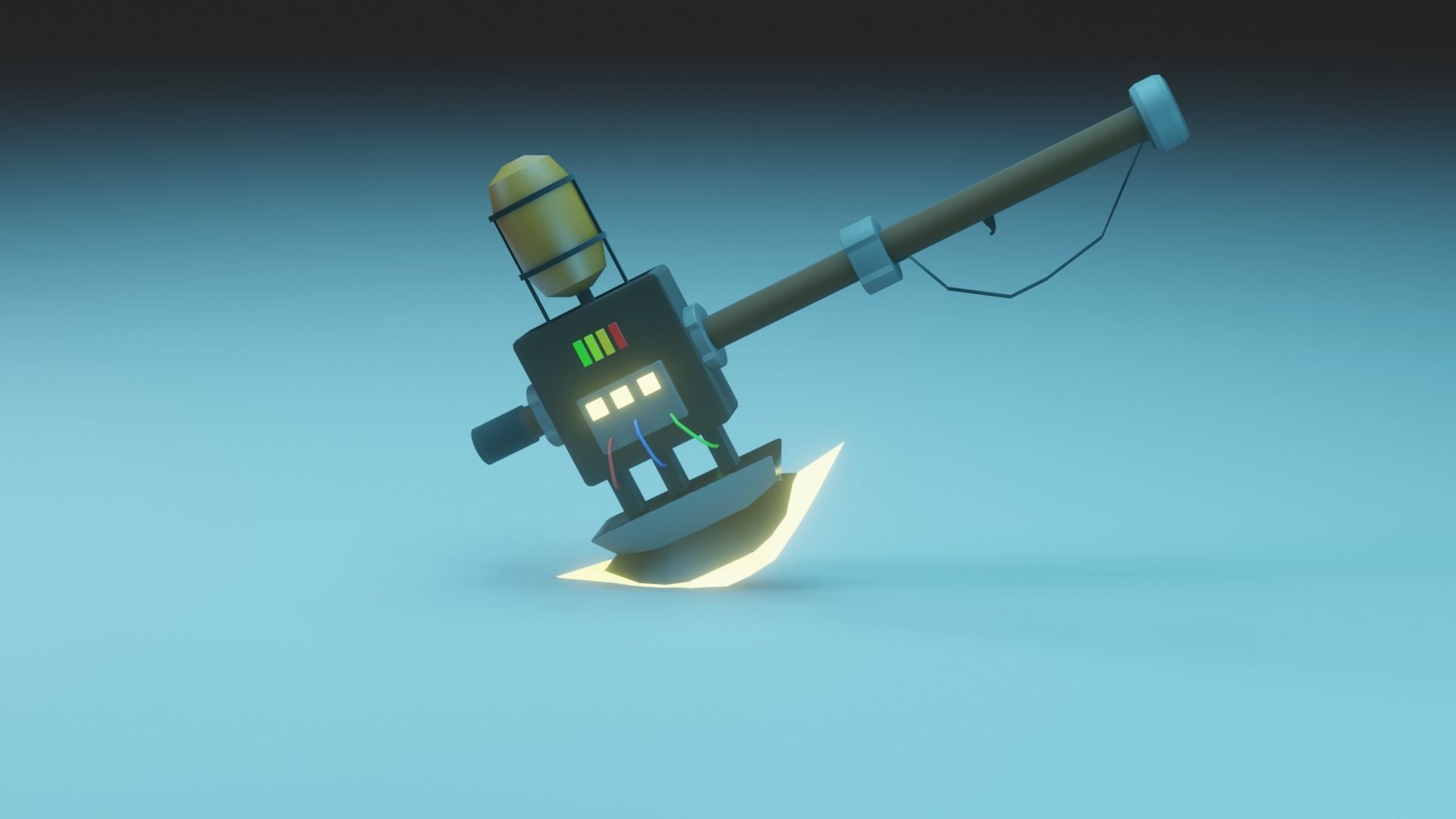 Sci-Fi Axe Flamethrower free VR / AR / low-poly 3D model | CGTrader