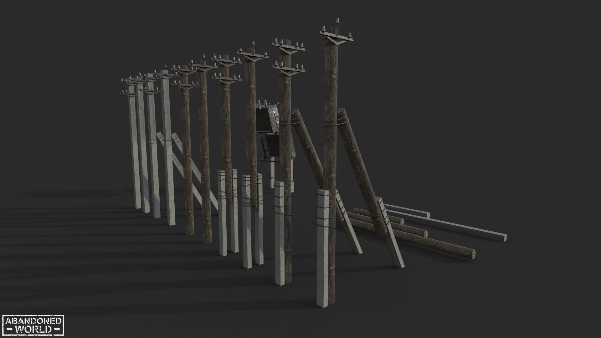 3D model Transformer and Power Line VR / AR / low-poly | CGTrader