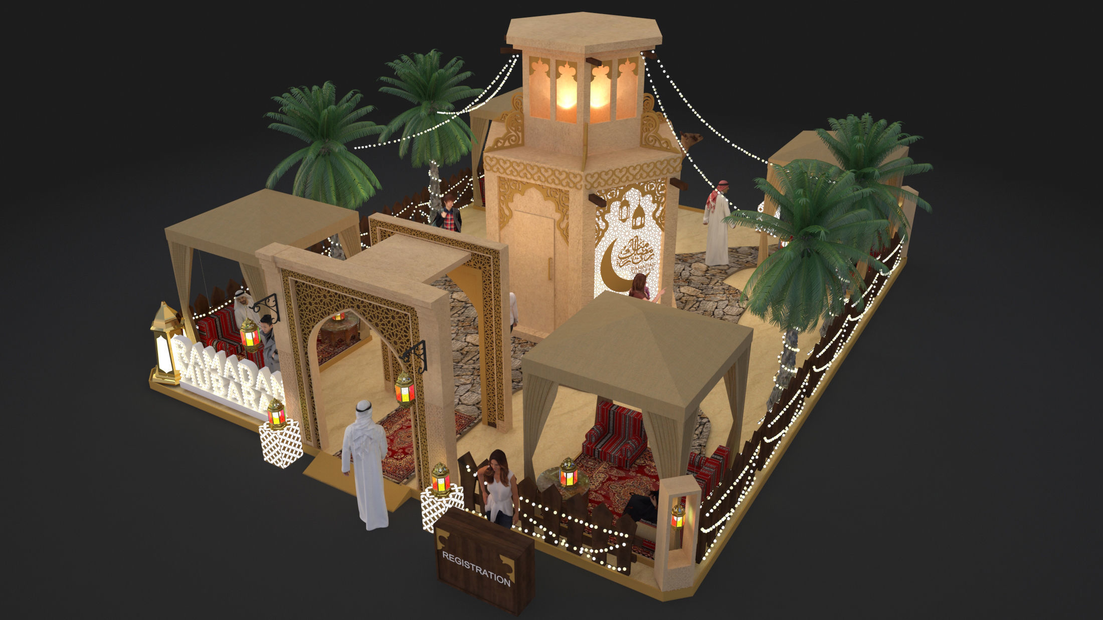 Ramadan Mall Decoration 3D model | CGTrader