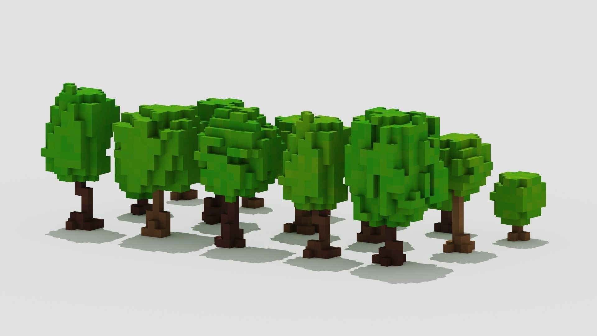 3D model Voxel Trees Pack VR / AR / low-poly | CGTrader