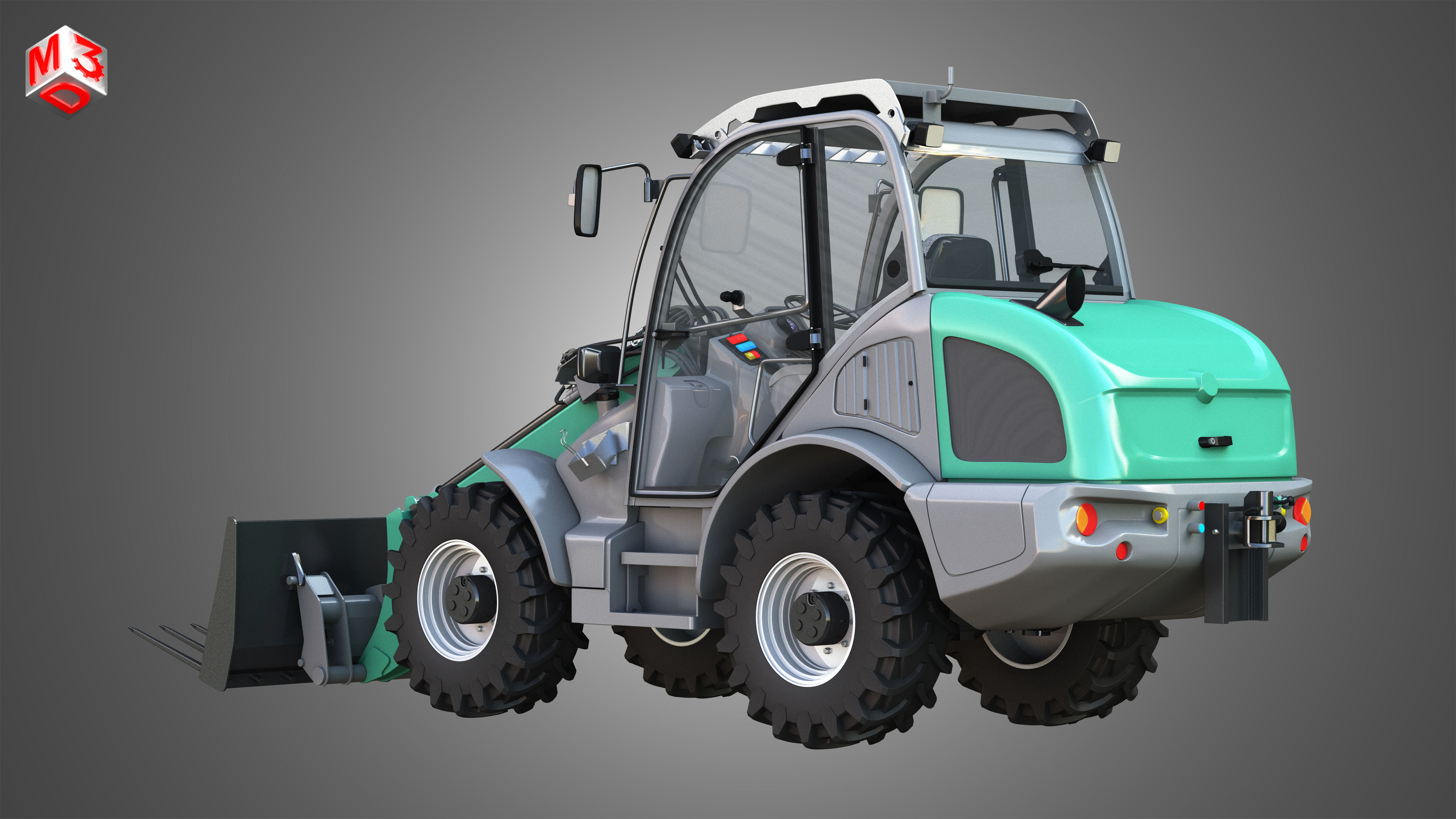 Loader KL80-8T with Manure Fork - Front Loader 3D model | CGTrader