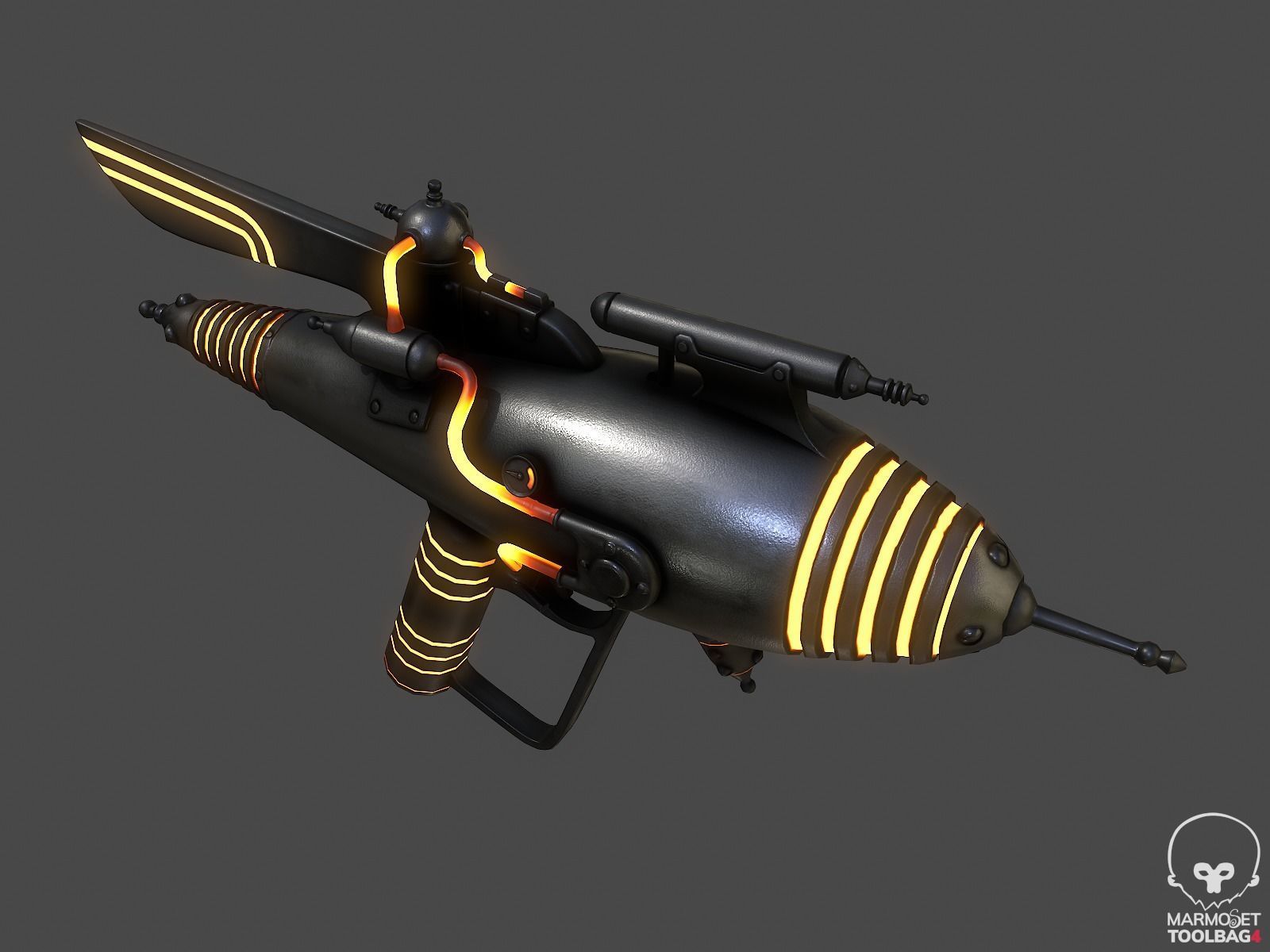 3D model Retro Pbr Textured Raygun VR / AR / low-poly | CGTrader