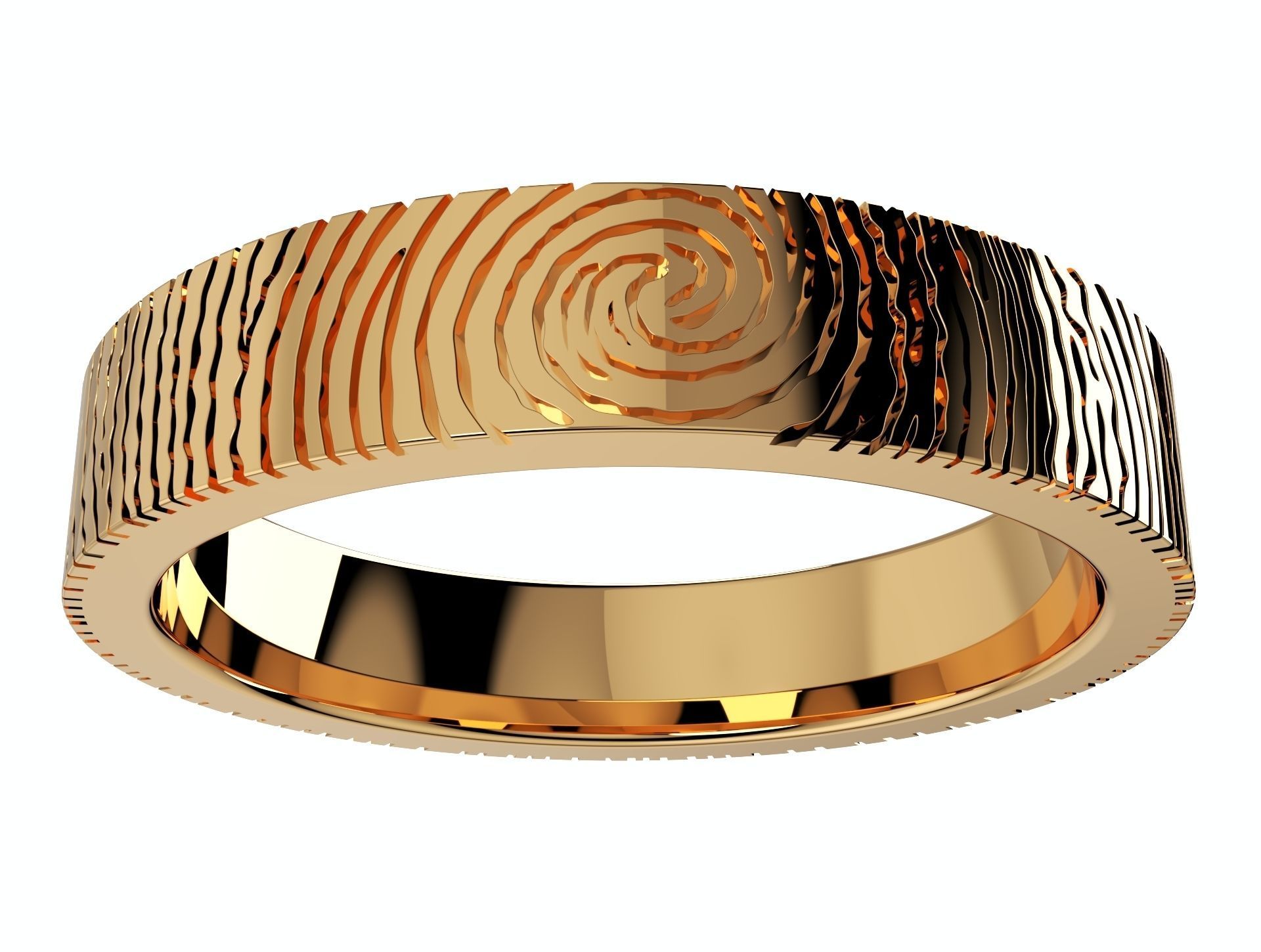 Wedding Set Rings Finger Print Styles CAD Design- CC125M 3D model 3D ...