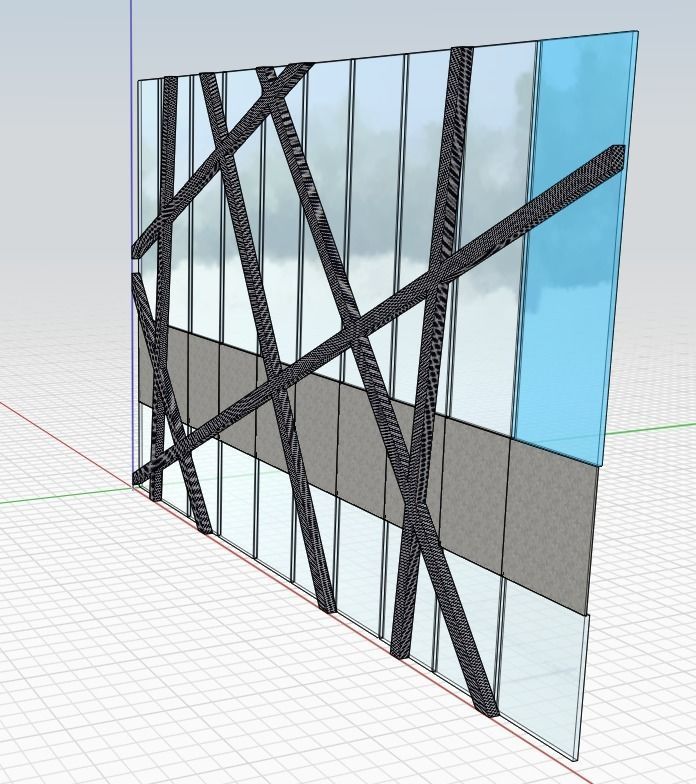 screen with curtain wall free 3D model | CGTrader