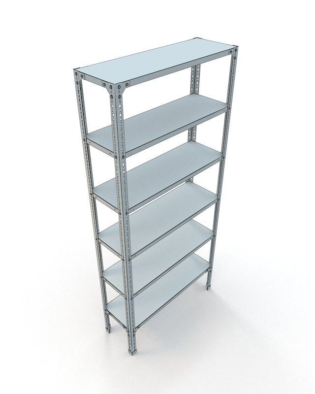 Steel Rack modular shelving library 3D model | CGTrader