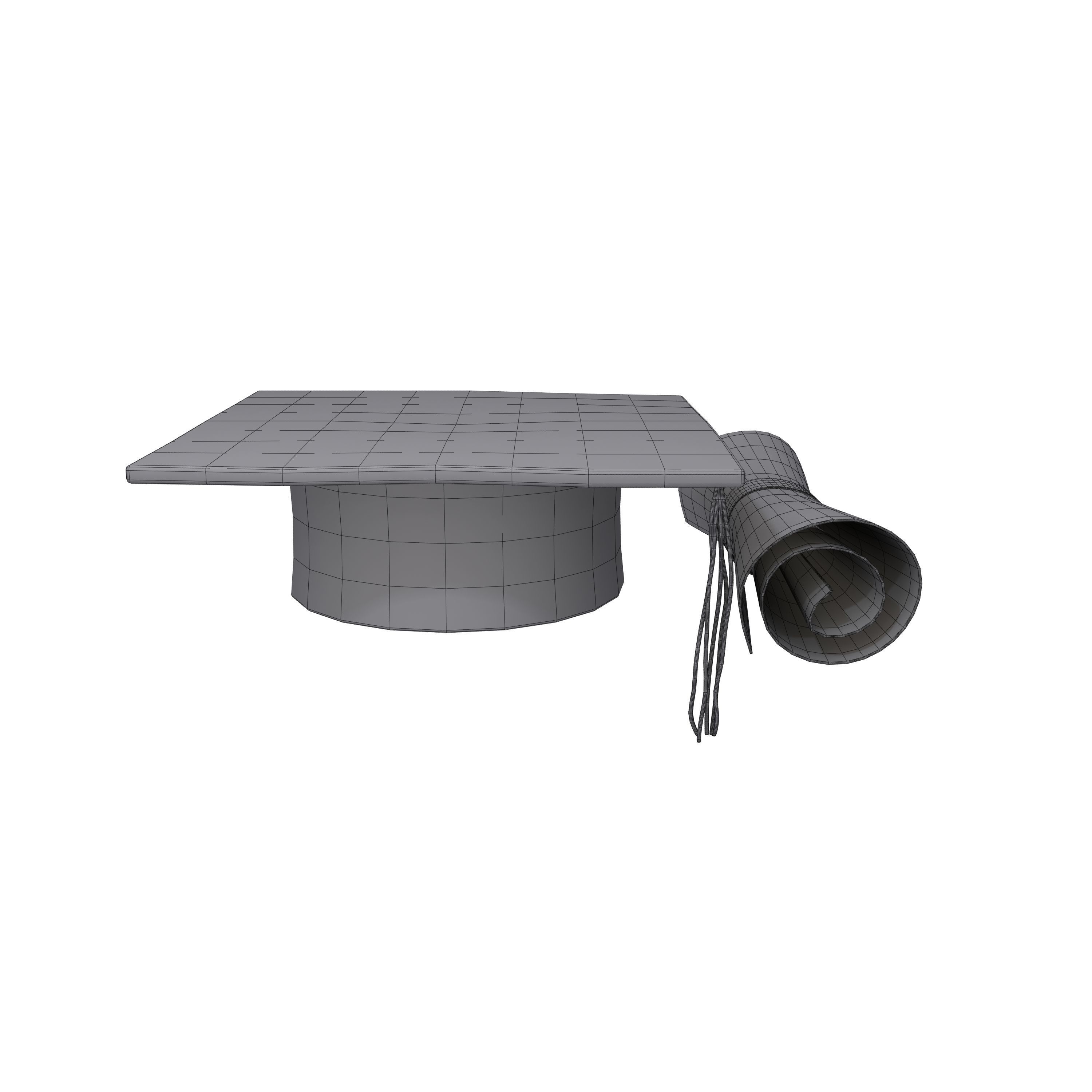 Graduation Cap and Diploma 3D model | CGTrader