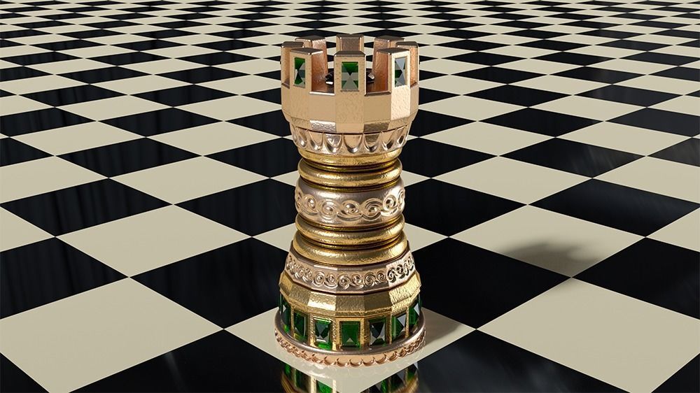 Royal Chess Rook 3D model | CGTrader