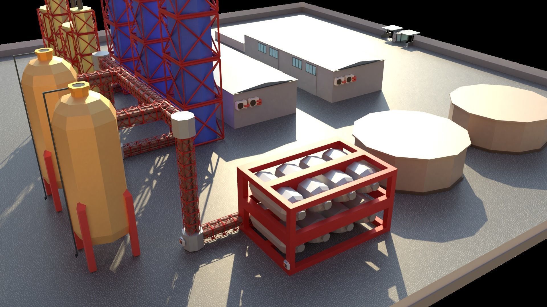 3D model industrial site low poly VR / AR / low-poly | CGTrader
