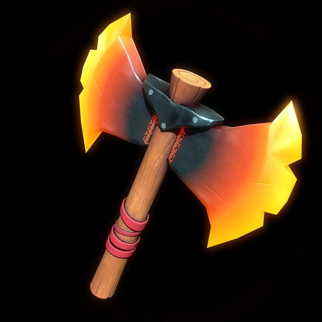 3D asset Stylized Weapon Axe fire element | CGTrader