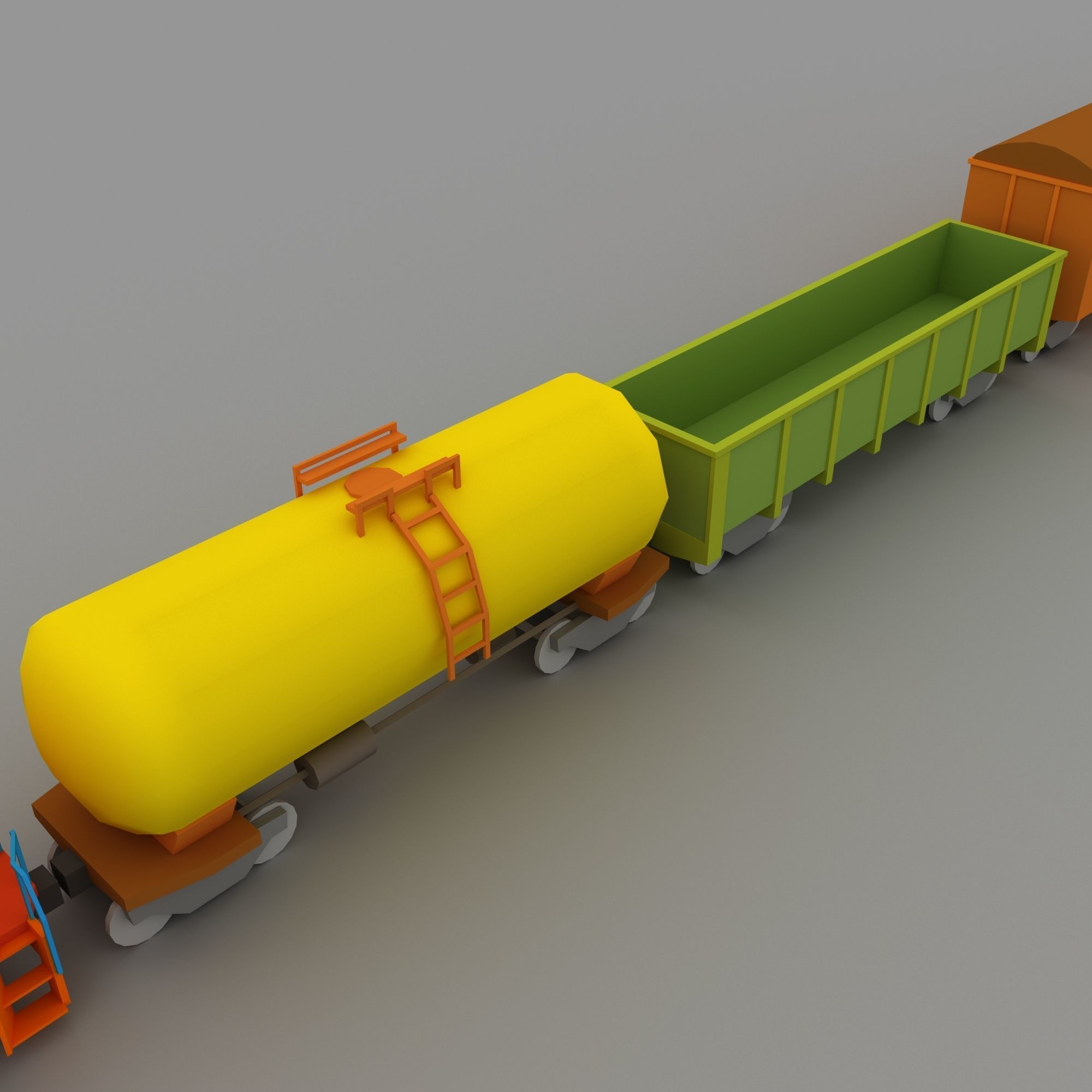 3D model low poly railway train VR / AR / low-poly | CGTrader