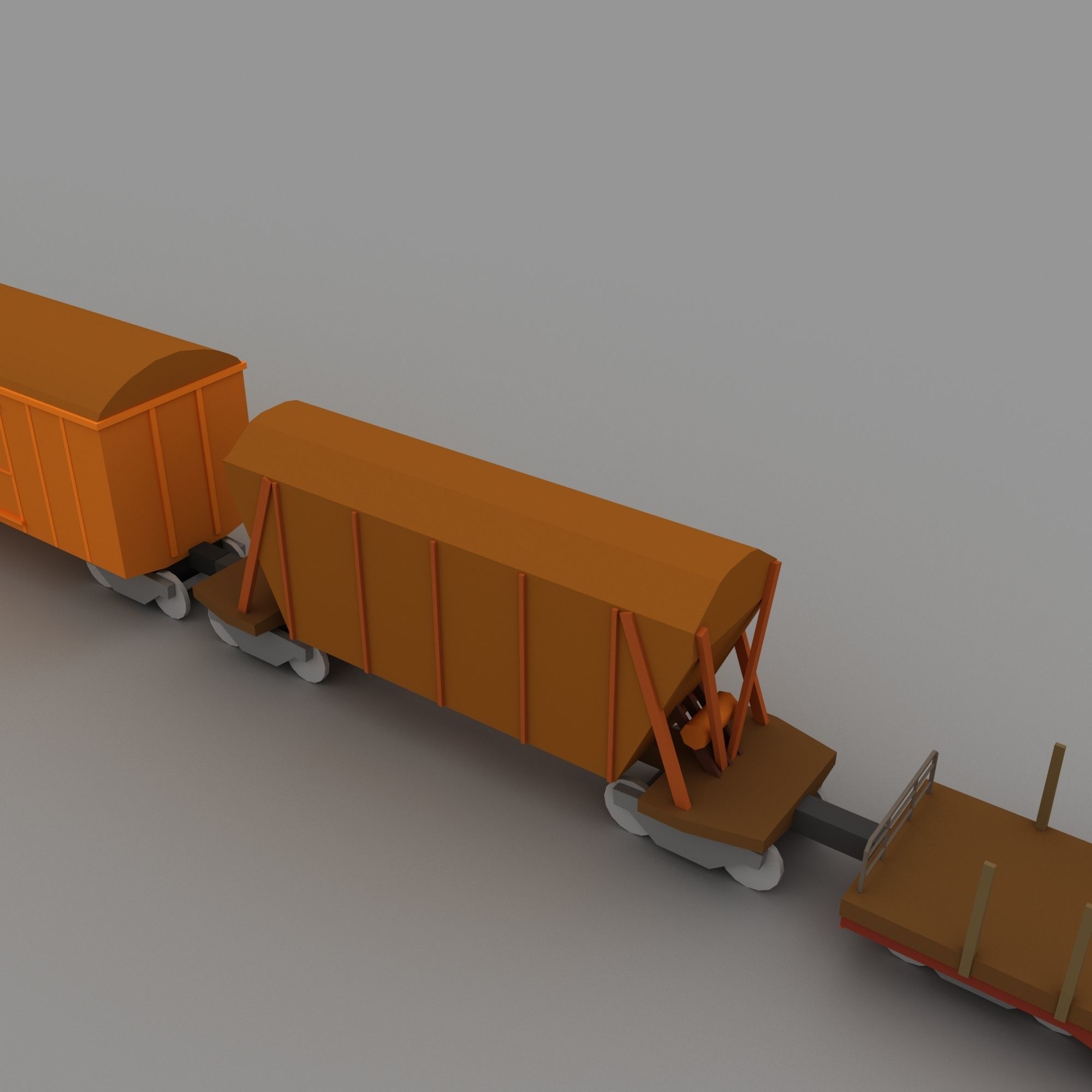 3D model low poly railway train VR / AR / low-poly | CGTrader