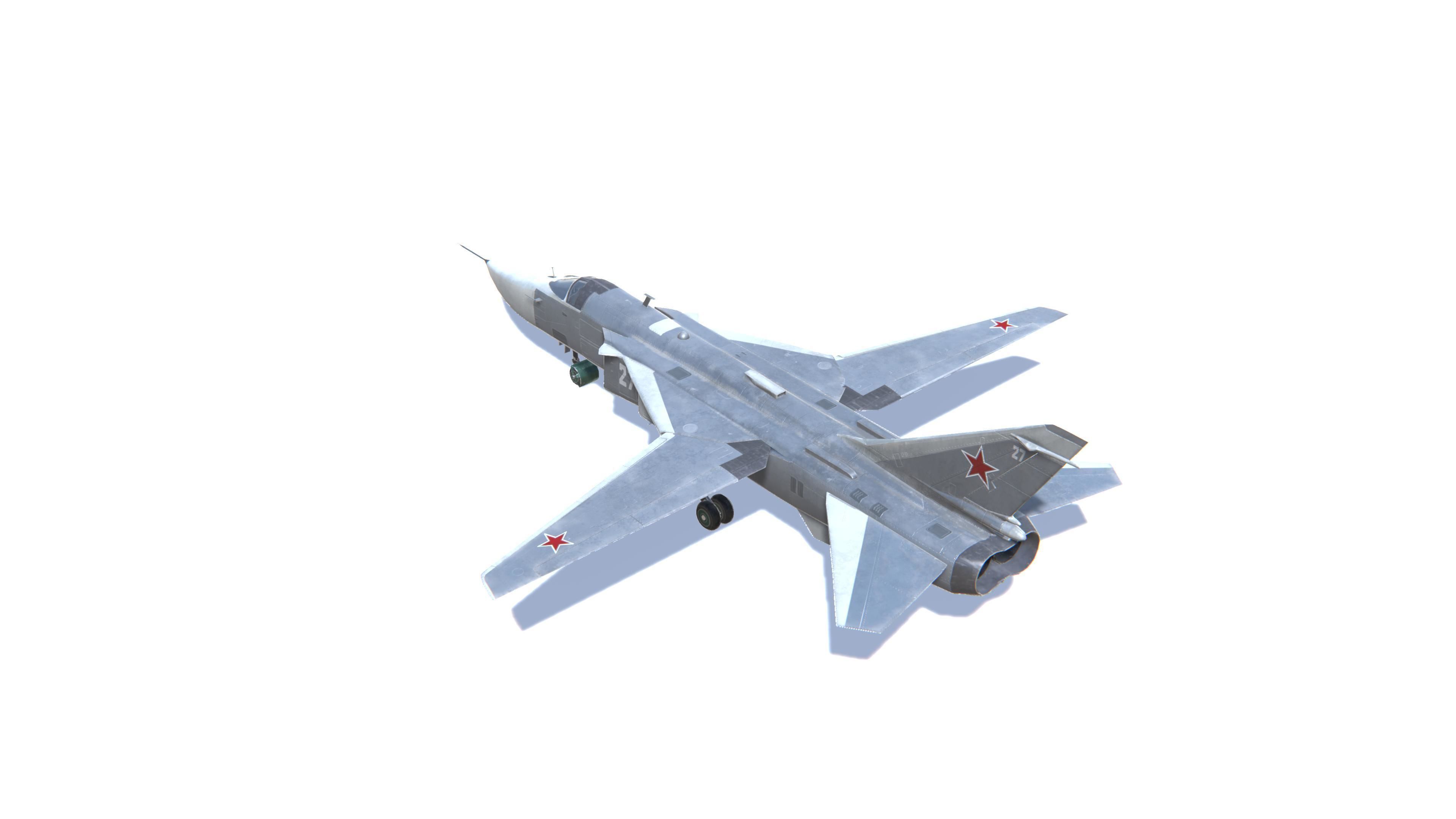 3D model SU-24 Fencer Jet Fighter Aircraft VR / AR / low-poly | CGTrader